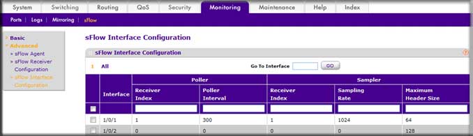 How do I configure time-based sampling of counters with sFlow using the web interface on my ...